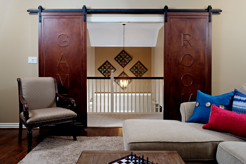 Custom "Game Room" Barn Doors - Traditional - Family Room - Houston ...
