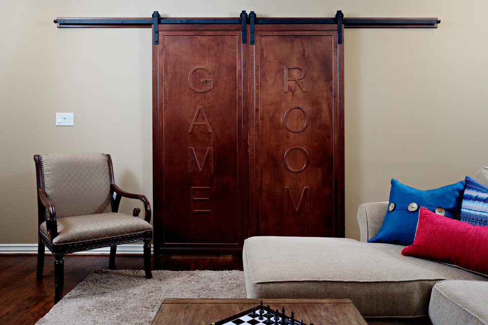 Custom "Game Room" Barn Doors - Traditional - Family Room - Houston ...