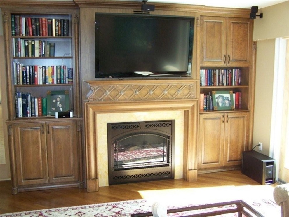 Custom mantel cabinet bookcase - Country - Games Room - New York - by ...