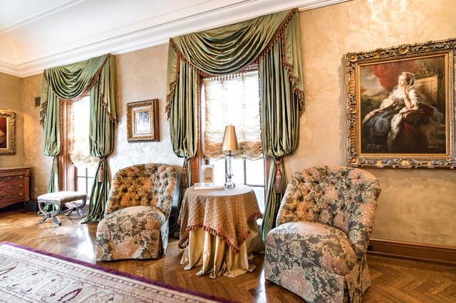 Custom Parlor Window Treatments - Traditional - Family Room - Chicago ...