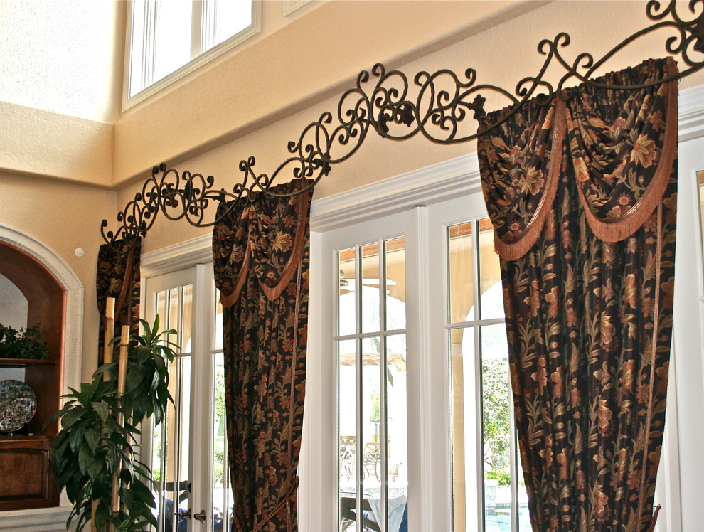 Custom rod iron header for drapes - Family Room - Tampa - by Finishing ...
