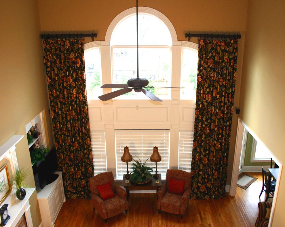 Custom Window Treatments - Two Story - Traditional - Family Room ...