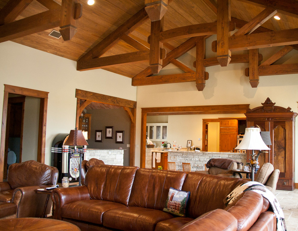 Dark Wood Trusses - Traditional - Games Room - Austin - by Texas Timber ...