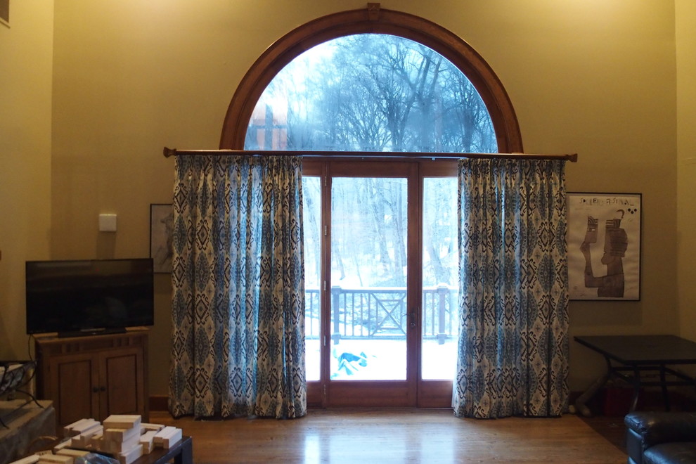 Draperies on a Twelve Foot Door and Window in a large Family Room ...