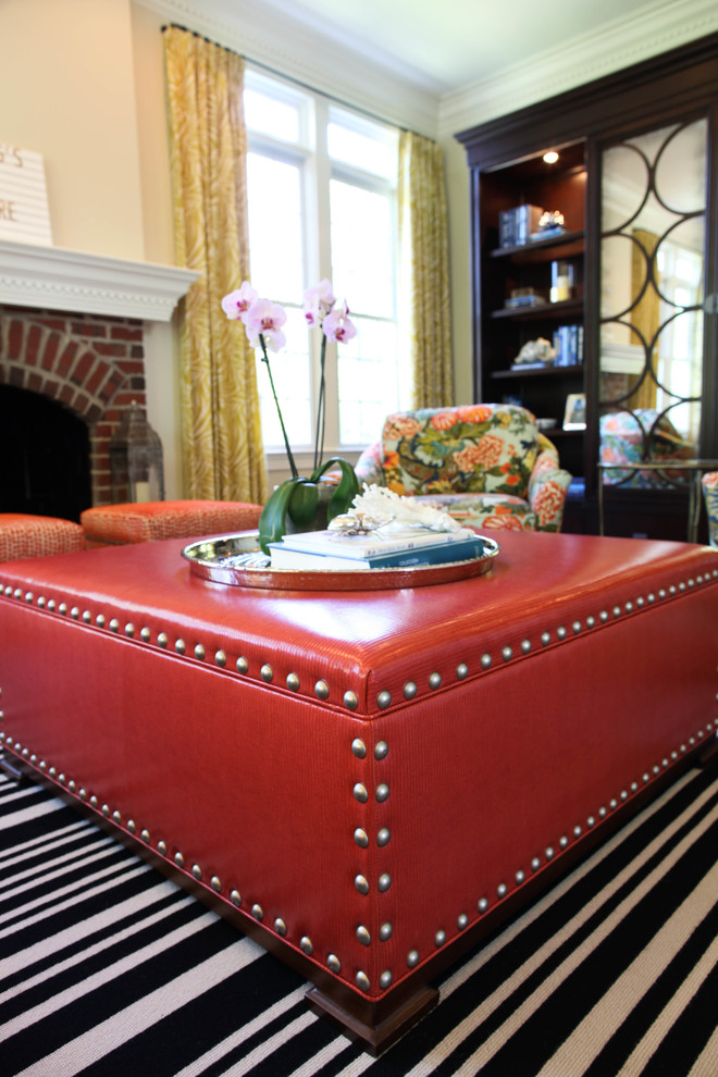 Family Room Full of Pattern and Color - Transitional - Games Room ...