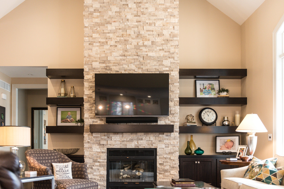 Fireplace Feature Wall - Transitional - Family Room - Chicago - by ...