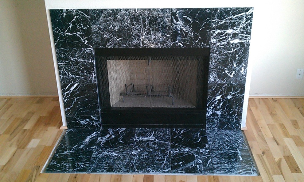 Fireplace - Marble Tile - Contemporary - Family Room - Austin - by ...