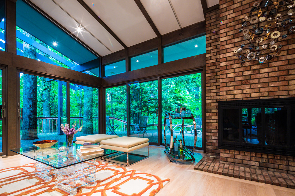 Frank Lloyd Wright Inspired House - Modern - Family Room - Cincinnati ...