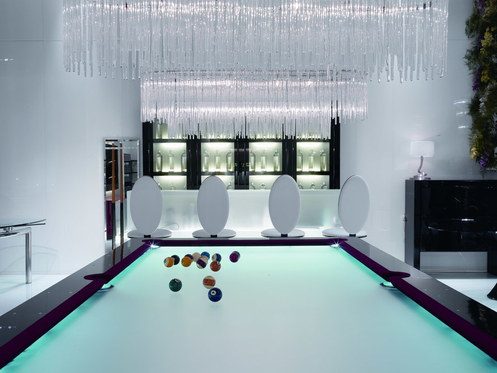 Glass Pool Table/Billiard Table - Contemporary - Family Room - Orange ...