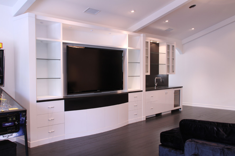 Gloss White Rec Room and Bath Cabinets - Contemporary - Family Room ...