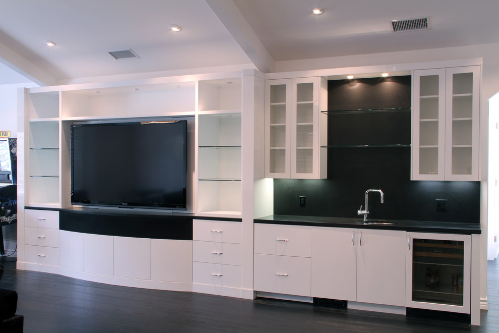 Gloss White Rec Room and Bath Cabinets - Contemporary - Family Room ...