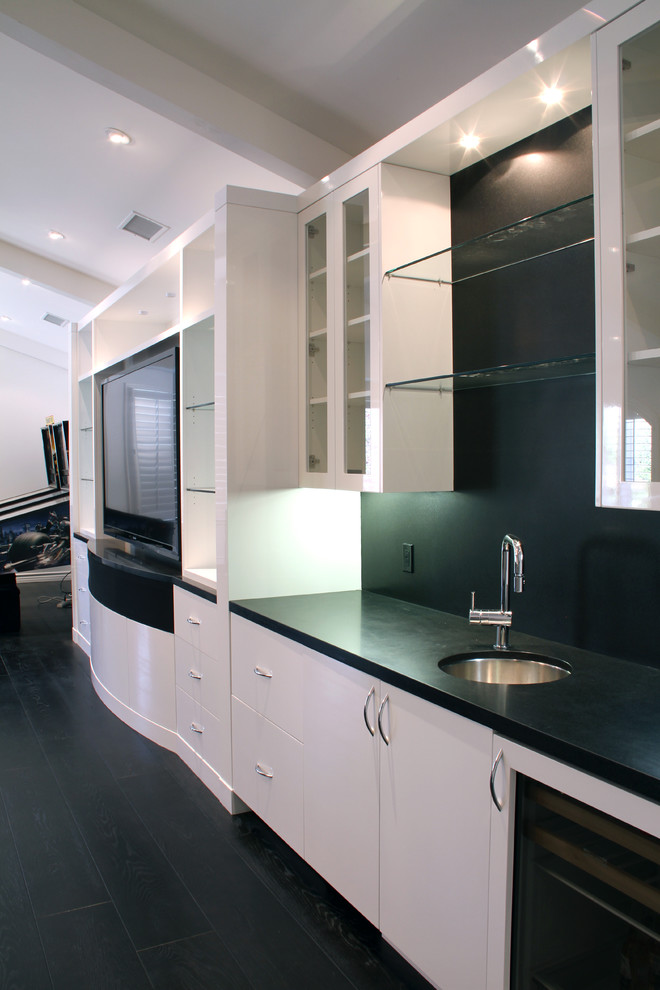 Gloss White Rec Room and Bath Cabinets - Contemporary - Family Room ...