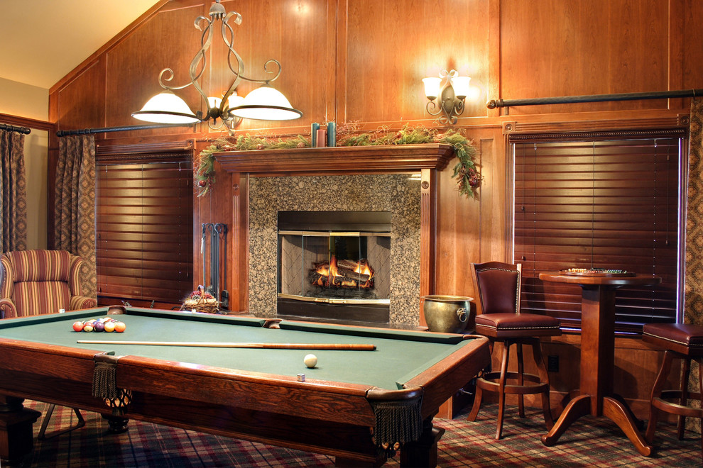 Golf Course Clubhouse-style Game Room - Traditional - Family Room - Los ...