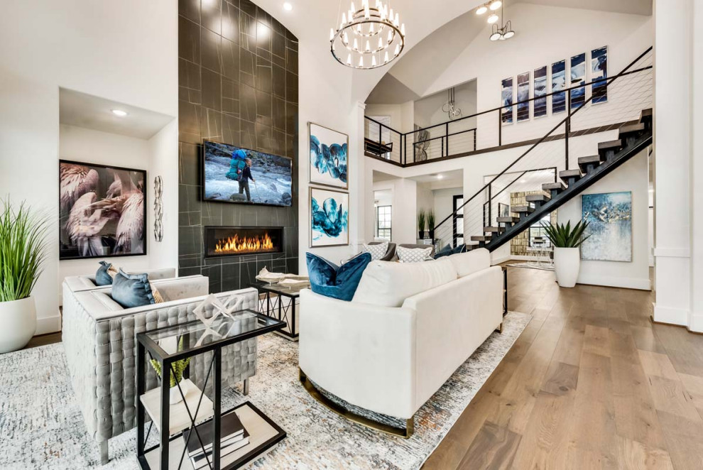 Grand Homes- Lakes at Legacy 2020 - Modern - Family Room - Dallas - by ...