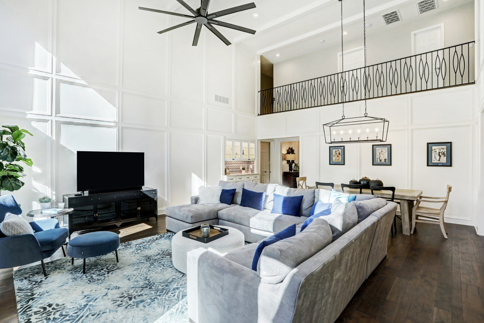 Greystone French Farmhouse Transitional - Farmhouse - Family Room ...
