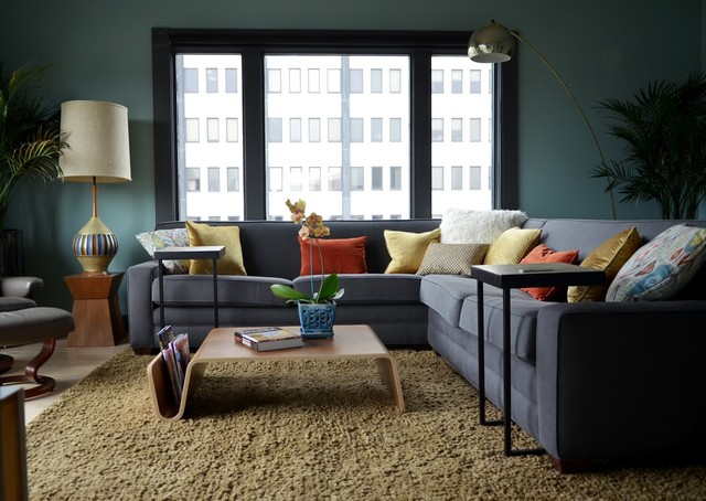 Home Tour: Old Department Store to Sleek Loft - Contemporain - Salle de ...