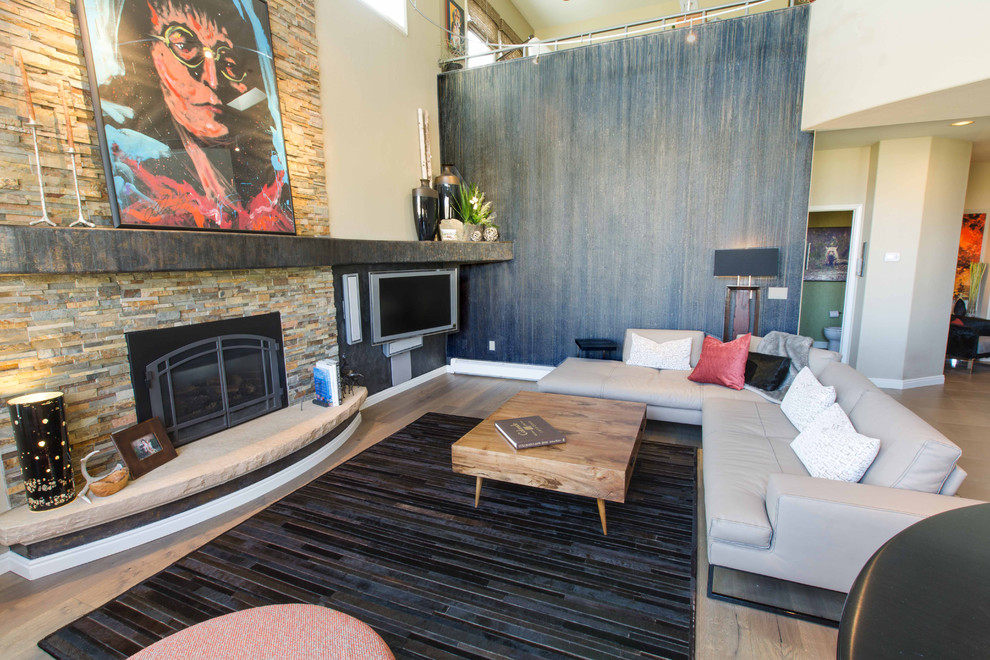 Industrial Contemporary Party House - Contemporary - Family Room ...