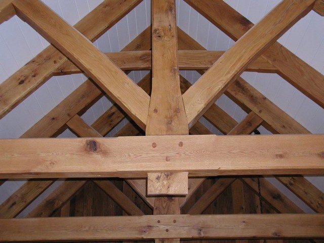 King Post Timber Frame Truss - Éclectique - Salle de Séjour - Autres ...