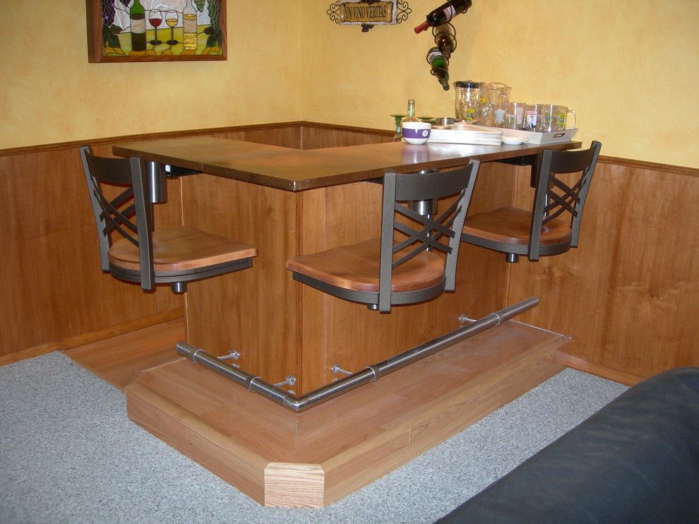 Kitchen Snack Bar Seating-METAL WITH WOOD SEATS - Contemporary - Family ...