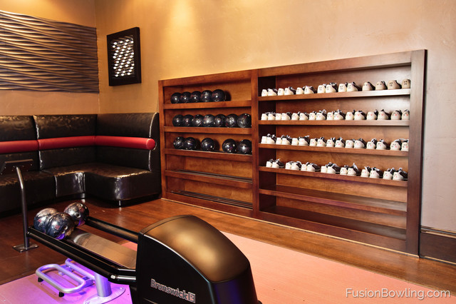 LA Lanes - custom home bowling alley - Traditional - Family Room ...
