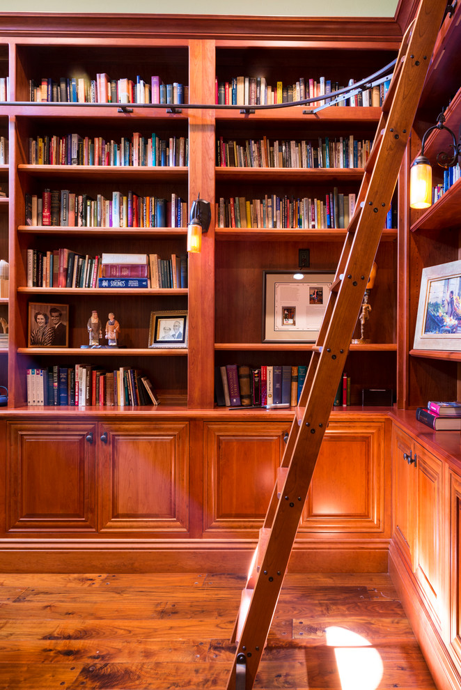 Library Wall with Ladder - Traditional - Family Room - Sacramento - by ...