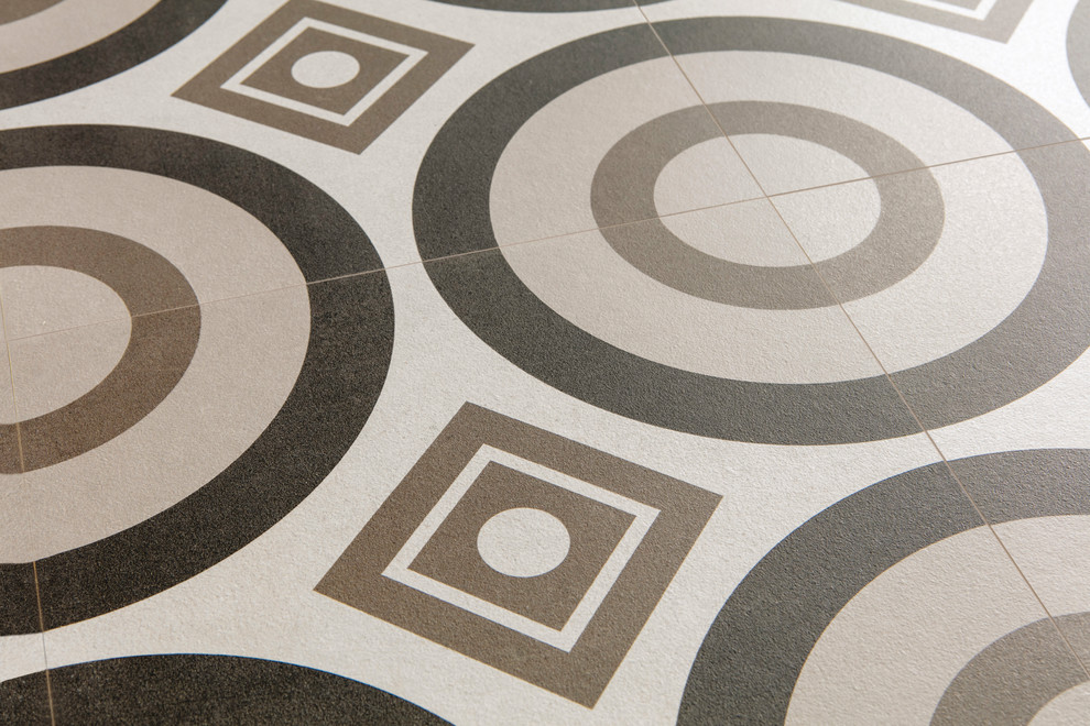 Lively Pattern Tile - Transitional - Family Room - Kansas City - by ...