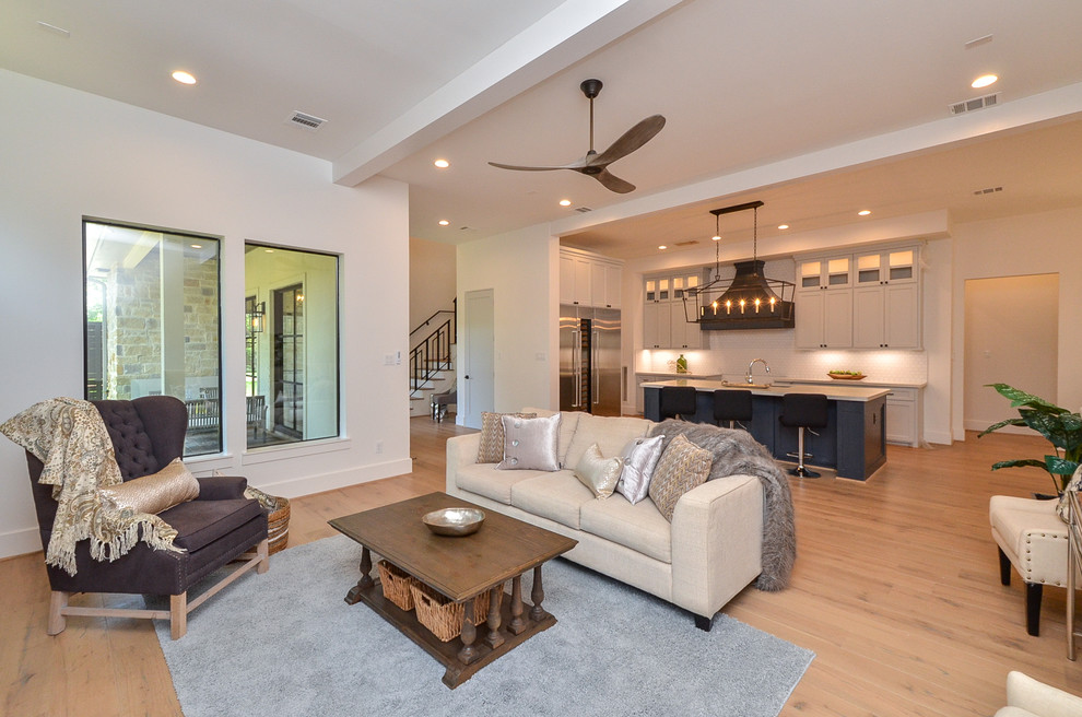 Living Room and Kitchen - Traditional - Family Room - Houston - by ...