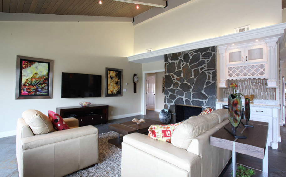 Living with Natural Stone - Traditional - Games Room - Orange County ...