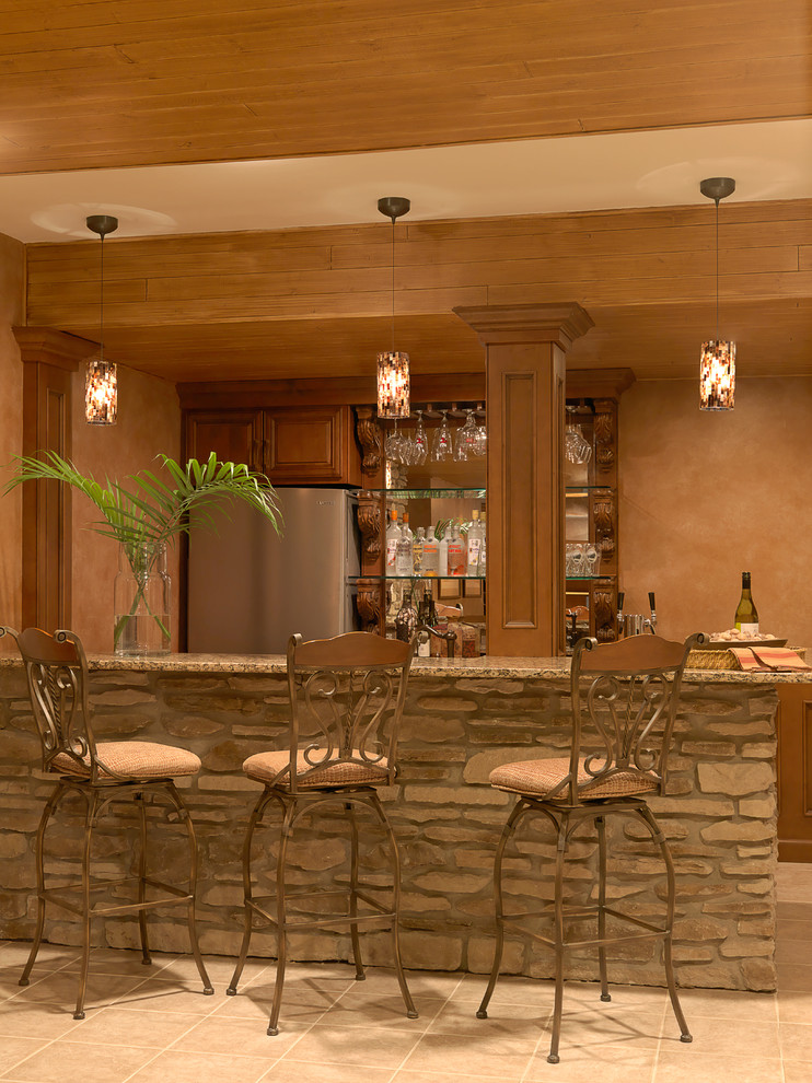 Whole House Redesign Lower Level - Traditional - Home Bar - St Louis ...