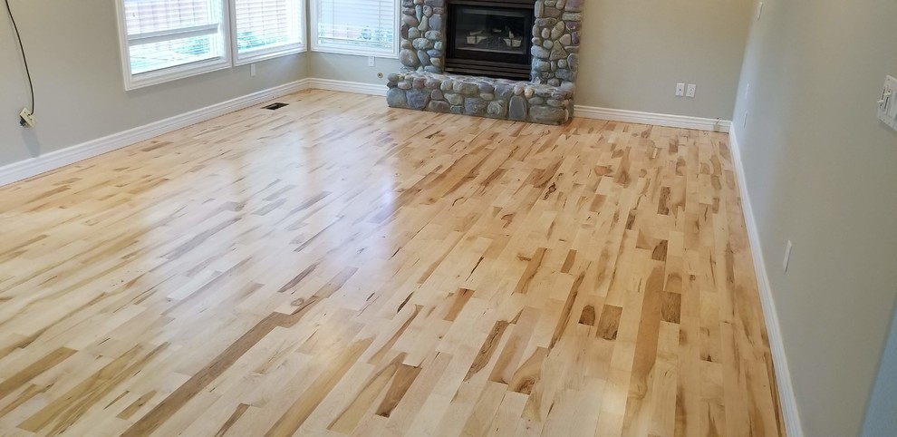 Maple Flooring Addition and Refinish - Rustic - Family Room - Boise ...