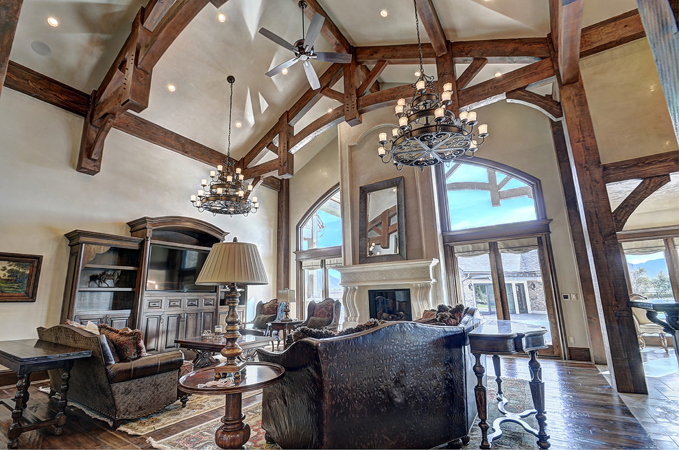 Marriott-Slaterville Custom Home - Rustic - Family Room - Salt Lake ...