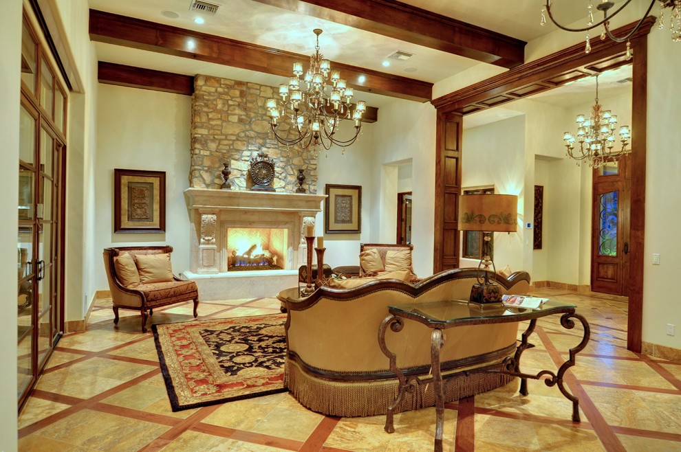 Mediterranean Fireplace - Mediterranean - Family Room - Phoenix - by ...