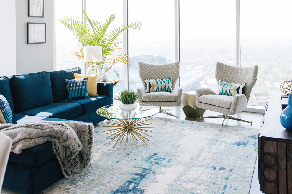 Midcentury Modern High rise Condo - Midcentury - Family Room ...