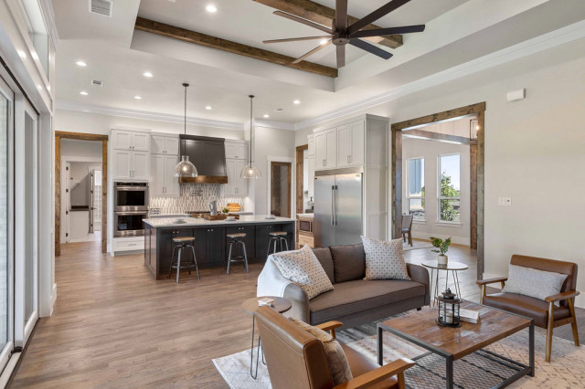 Modern Farmhouse on 1-acre lot - Country - Family Room - Dallas - by ...