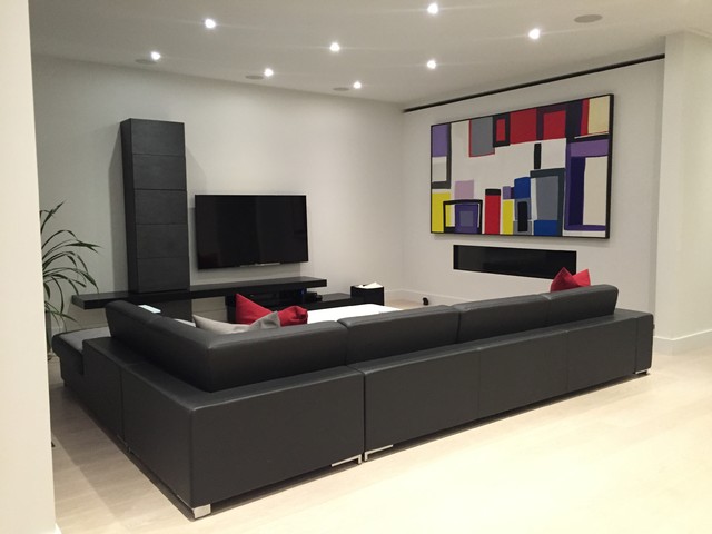 modern mondrian family room - Modern - Games Room - Toronto - by ...