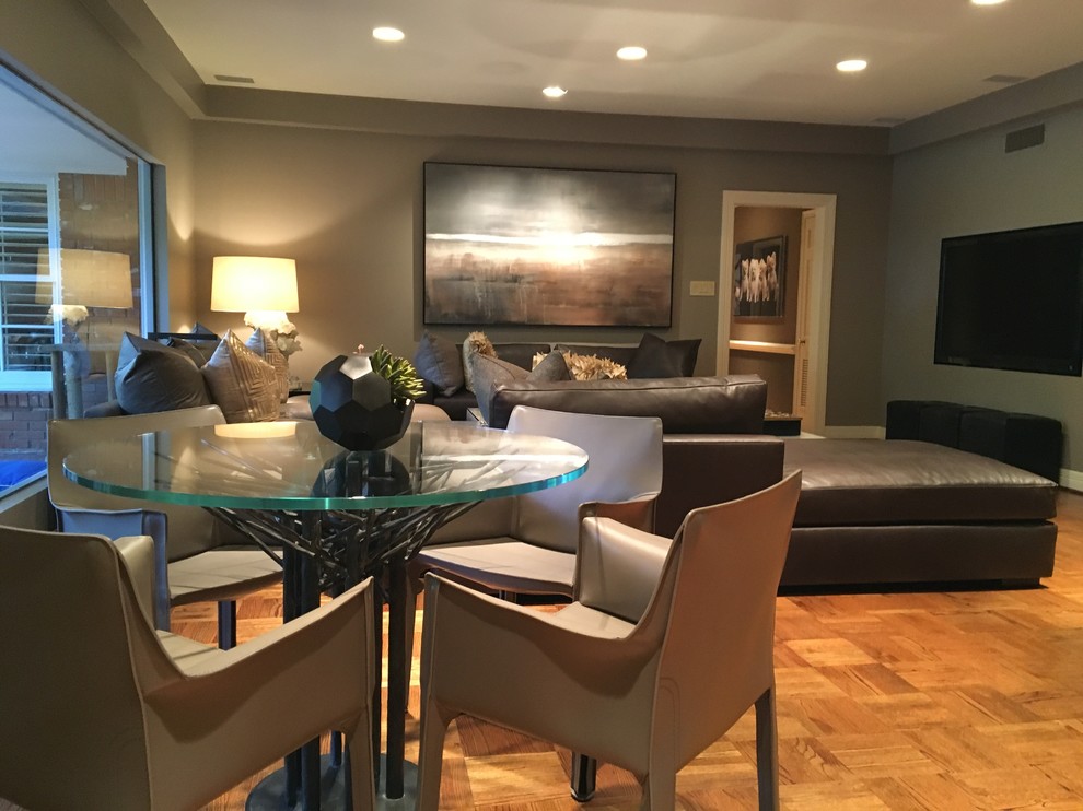 Modern Monochromatic Den - Transitional - Family Room - Dallas - by ...