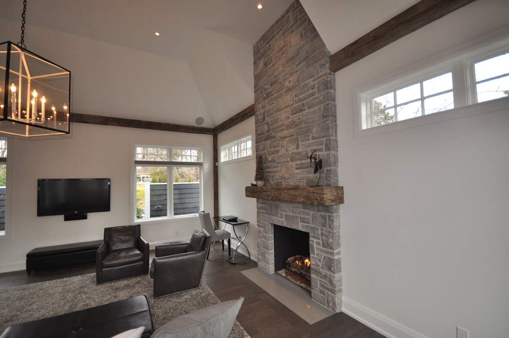 Naturally Reclaimed Hand Adzed Timbers - Modern - Family Room - Toronto ...