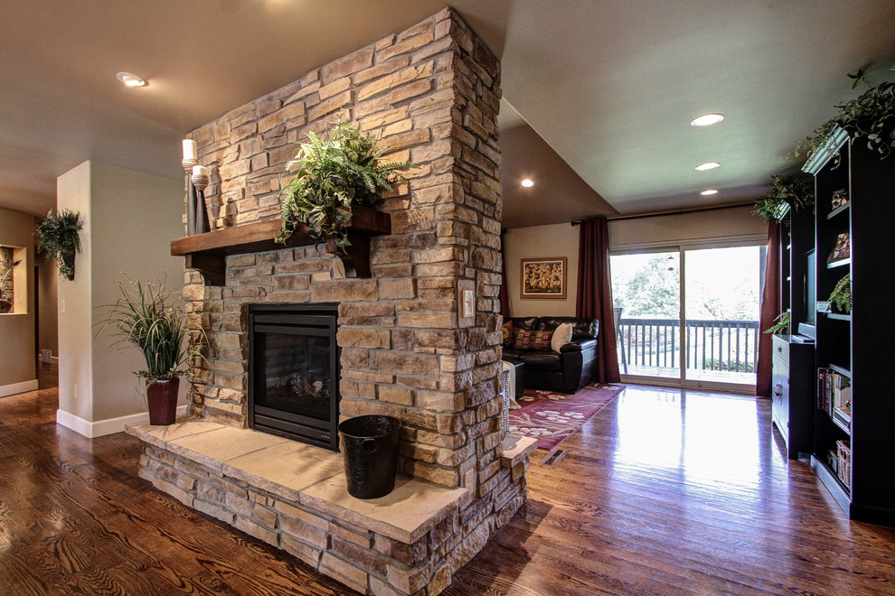 Parker, CO. Kitchen and fireplace remodel - Traditional - Family Room ...