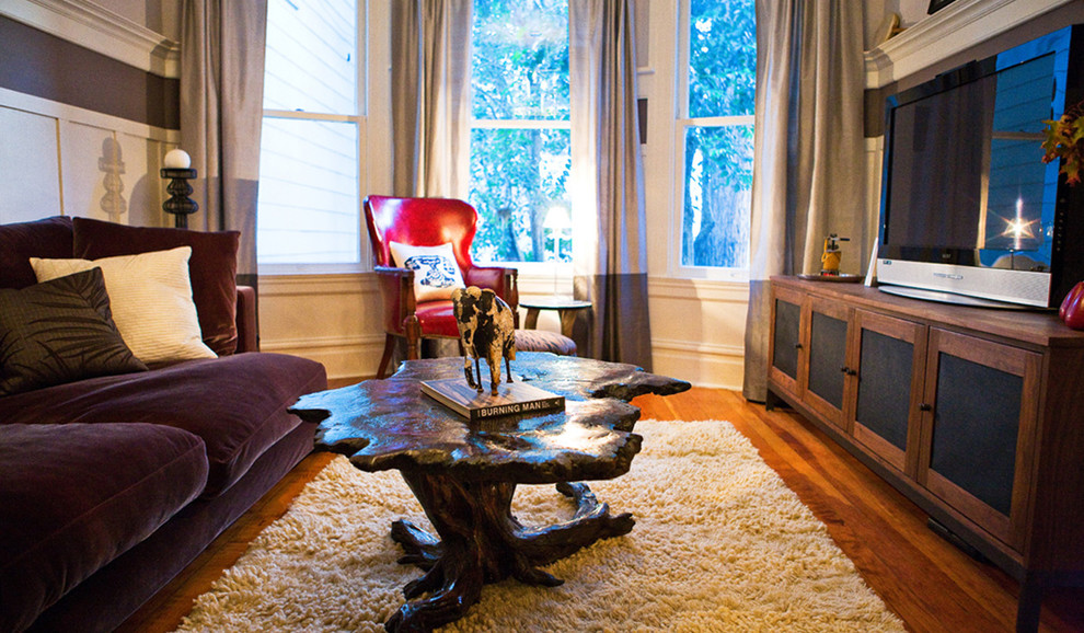 Petrified Wood Living Room Detail - Eclectic - Family Room - San ...