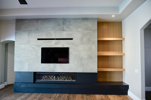 Phoenix Modern Kitchen and Fireplace Remodel GE - Modern - Family Room ...