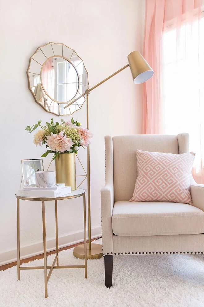 Pink color in the interior: designers tips - Contemporary - Family Room ...