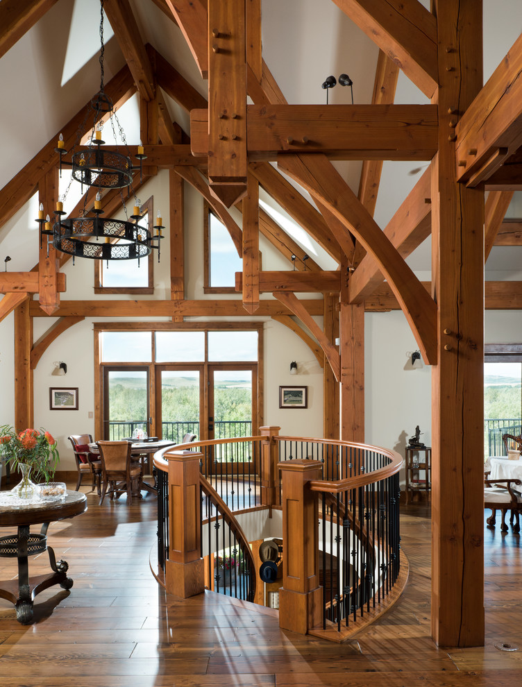 Ranch Timber Frame Home in Alberta - Open Layout - Farmhouse - Family ...