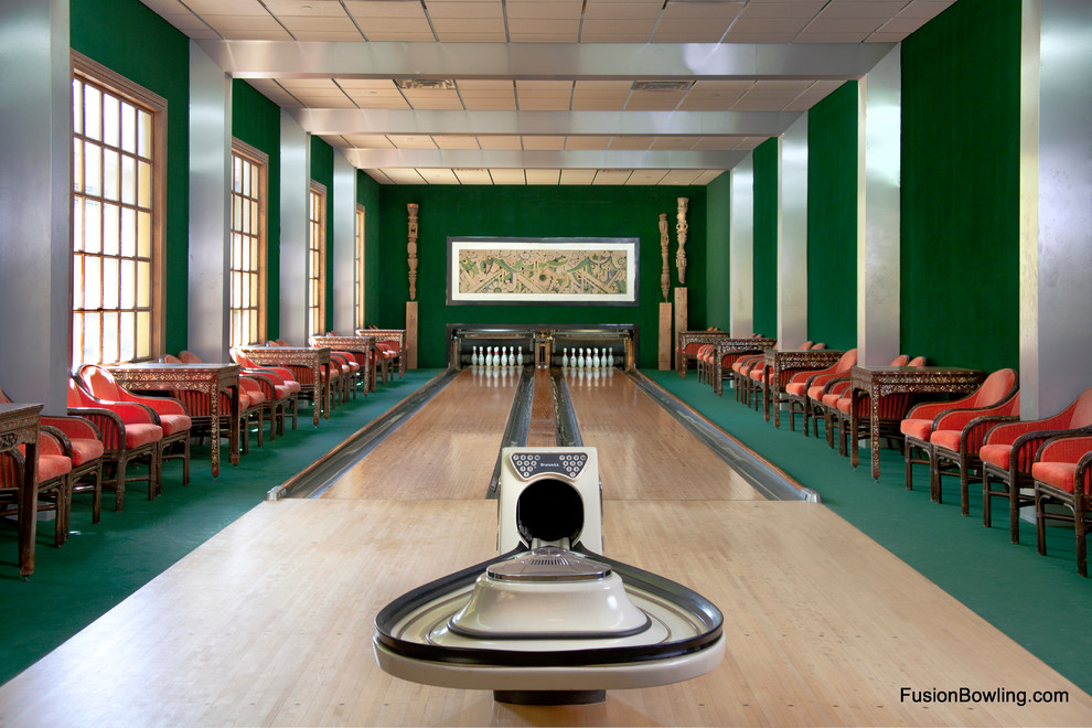 Retro-Style Residential Bowling Lanes for Private Estate's Recreation ...
