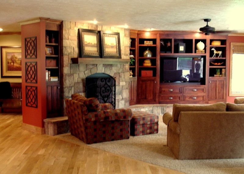 Rustic Modern Farmhouse Addition - Traditional - Family Room - Omaha ...