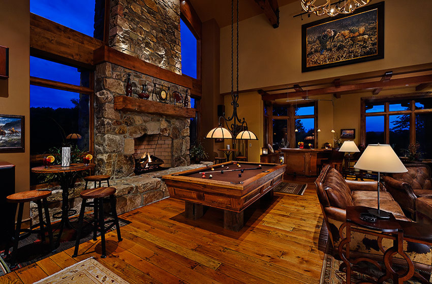 Rustic Wood and Stone Residence with Modern Electronics - Rustic ...