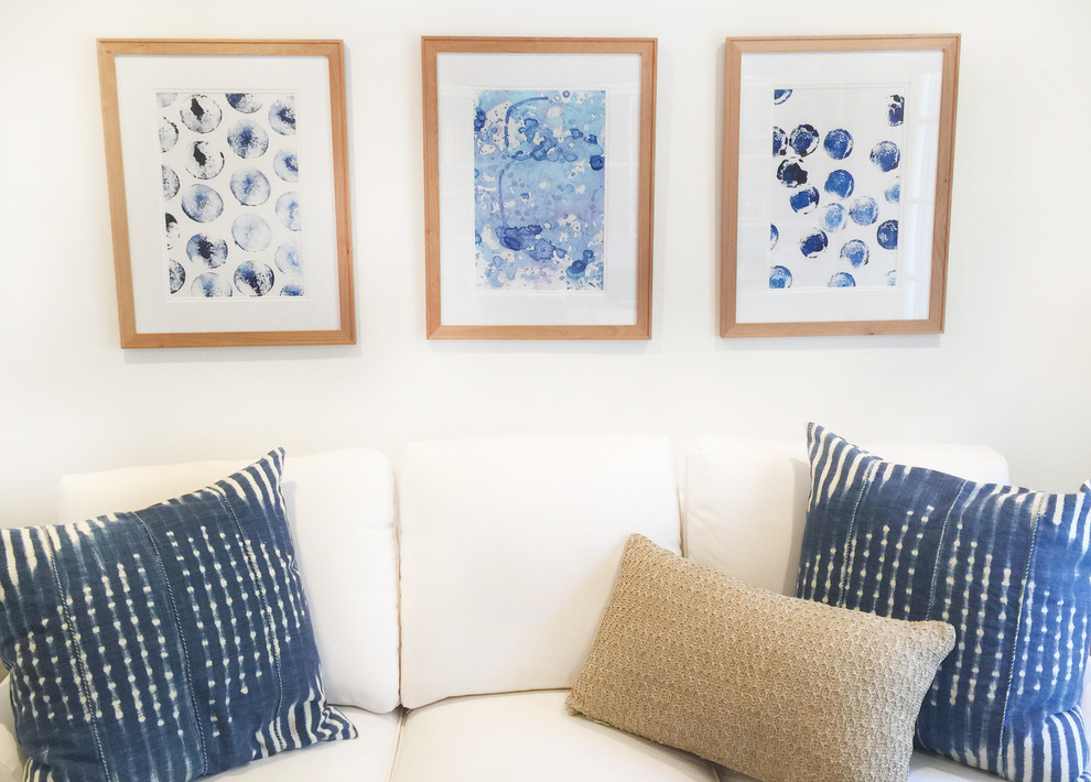 Samarkand Blue and White Den After - Traditional - Family Room - Santa ...