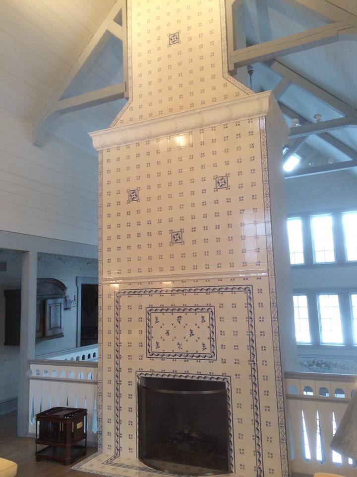 Scandinavian Farmhouse Fireplace, Delft Tiles - Scandinavian - Family ...