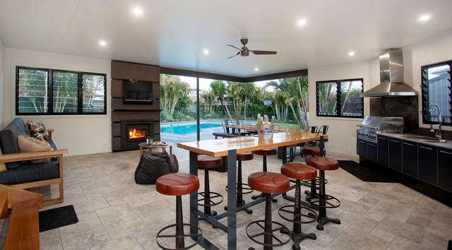 Silver Travertine Flooring with Dekton, Neolith and Granite - Modern ...