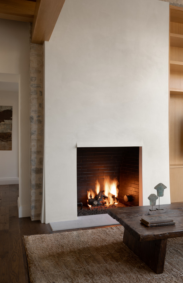 Smooth Plaster Fireplace - Farmhouse - Family Room - Chicago - by ...