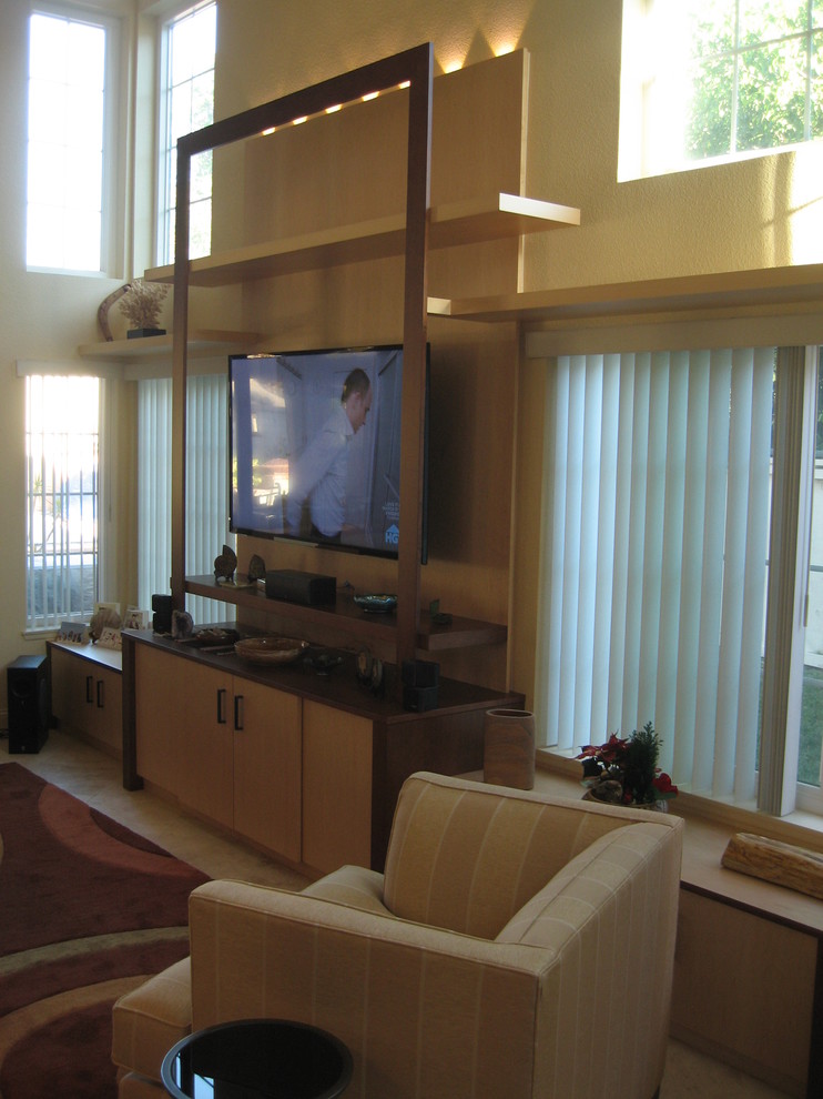 Sonoma, CA Residence: living room design with custom entertainment unit ...